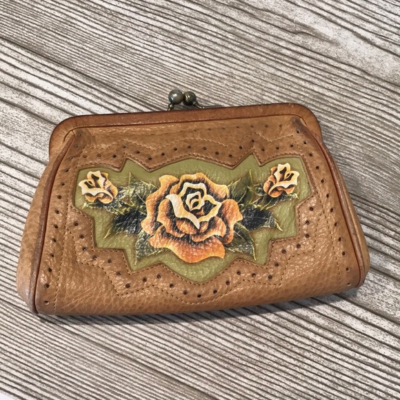 Isabella Fiore | Bags | Vintage Isabella Fiore Painted Rose Leather ...